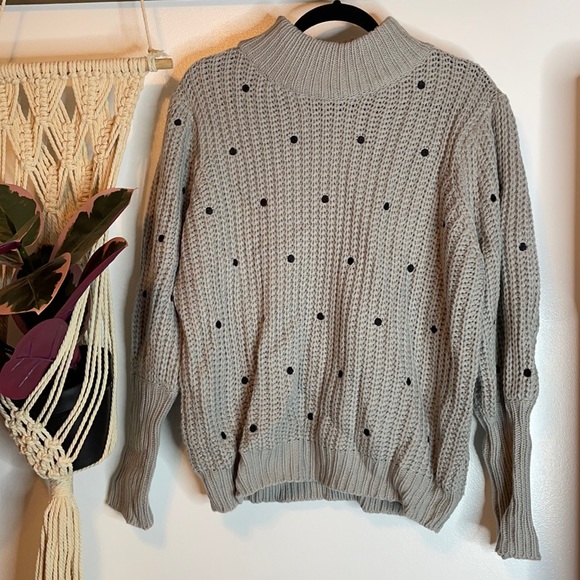 kirundo | Sweaters | Kirundo Polka Dot Sweater Gray And Black With ...